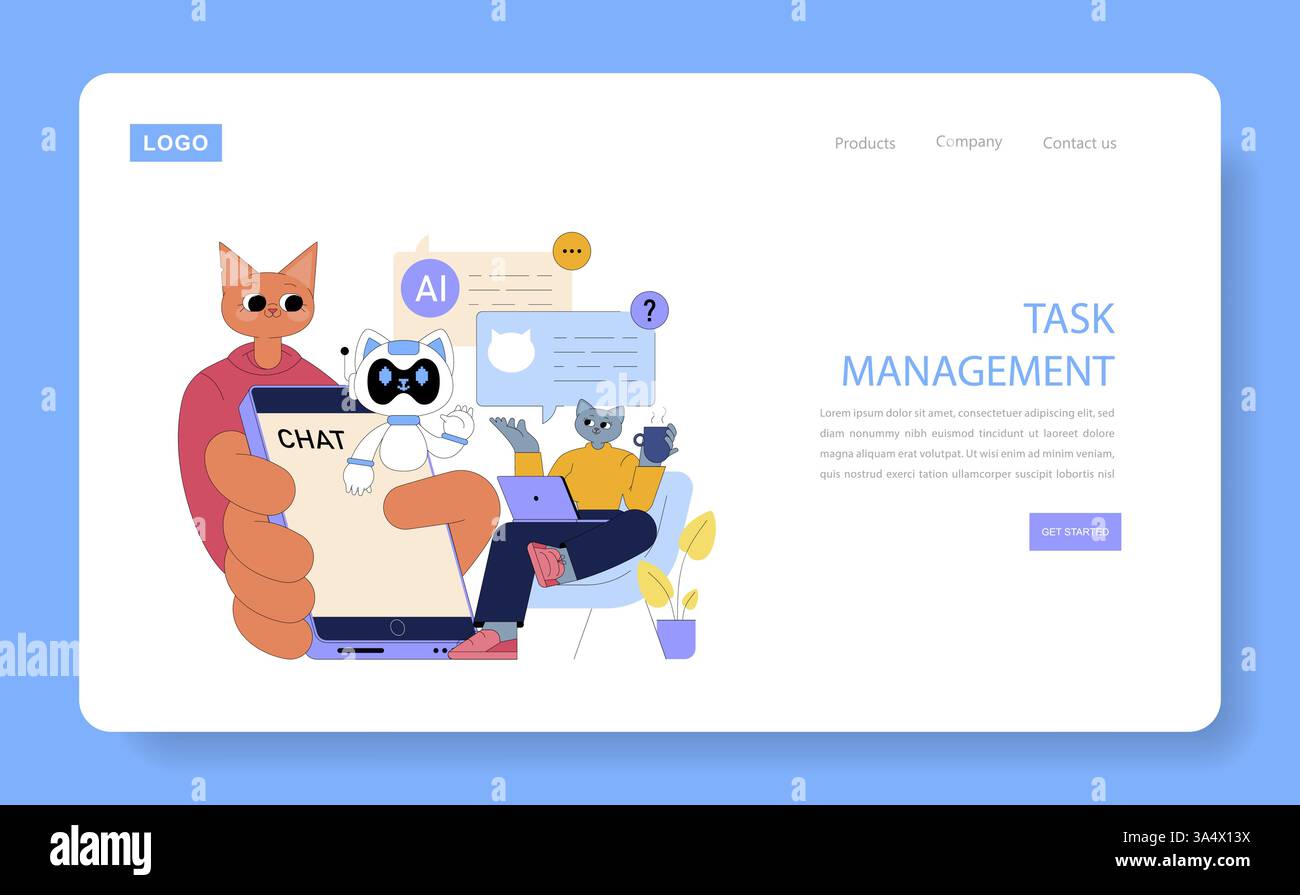 Business processes illustration focusing on task management and ...