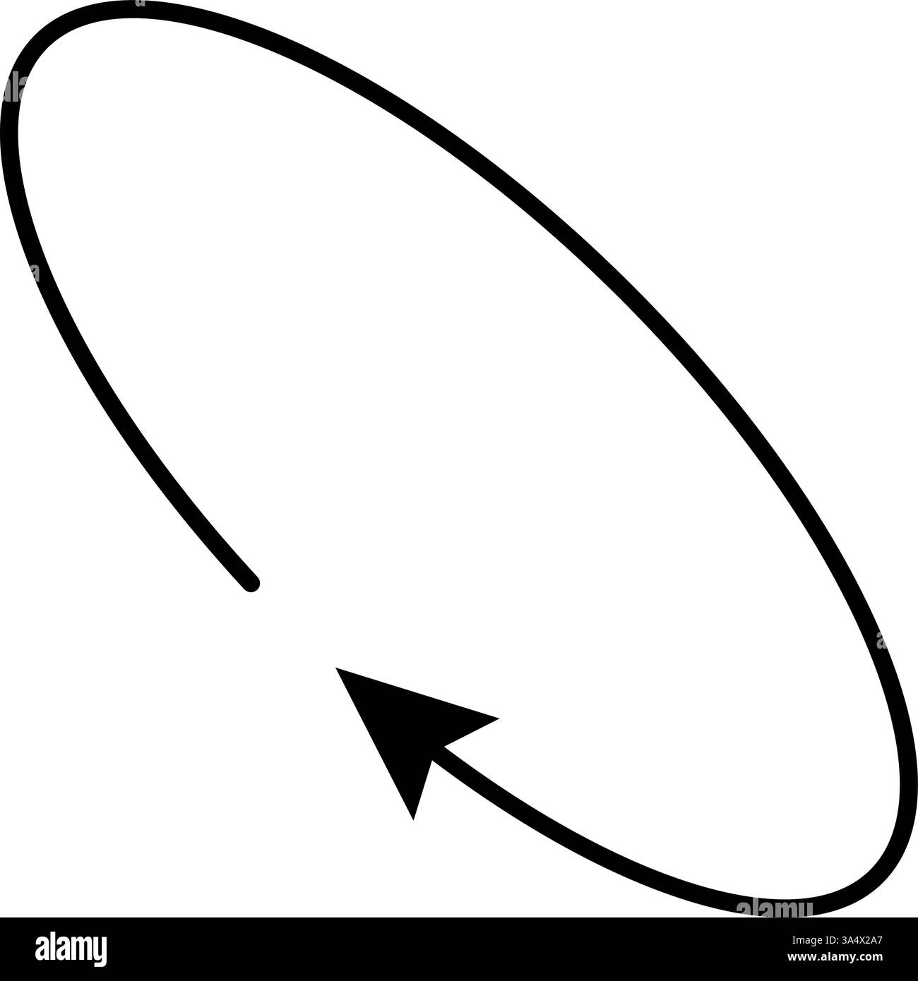 Oval circle rotate arrow icon. Ellipse orbit line arrow symbol. Oval ...