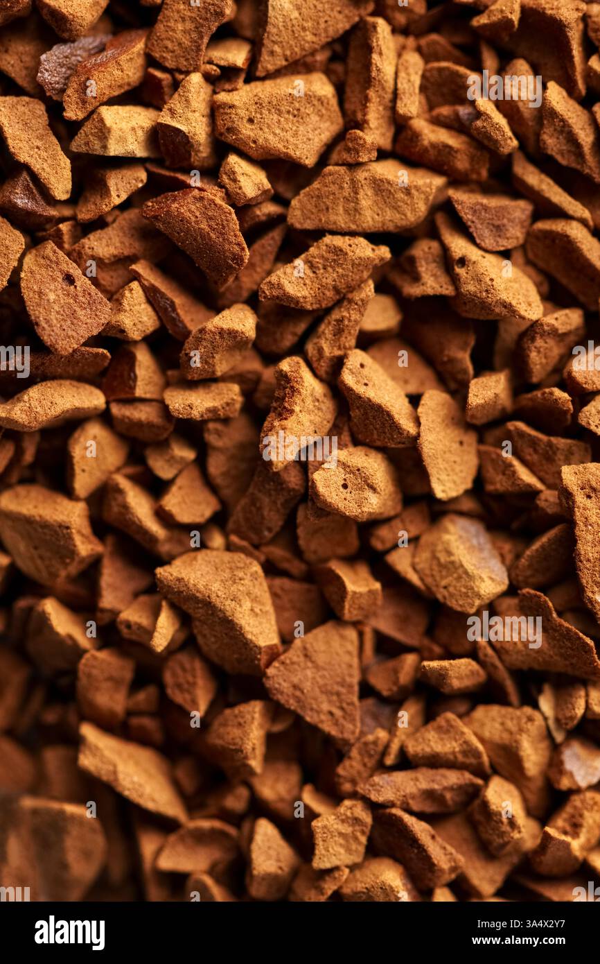 macro background of instant coffee, texture of instant coffee particles ...