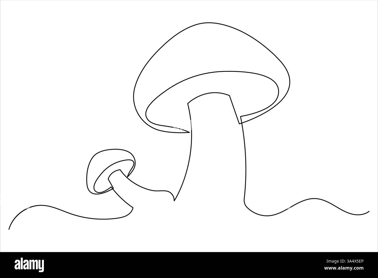Mushroom one line art drawing minimalist Fungi isolated continuous ...