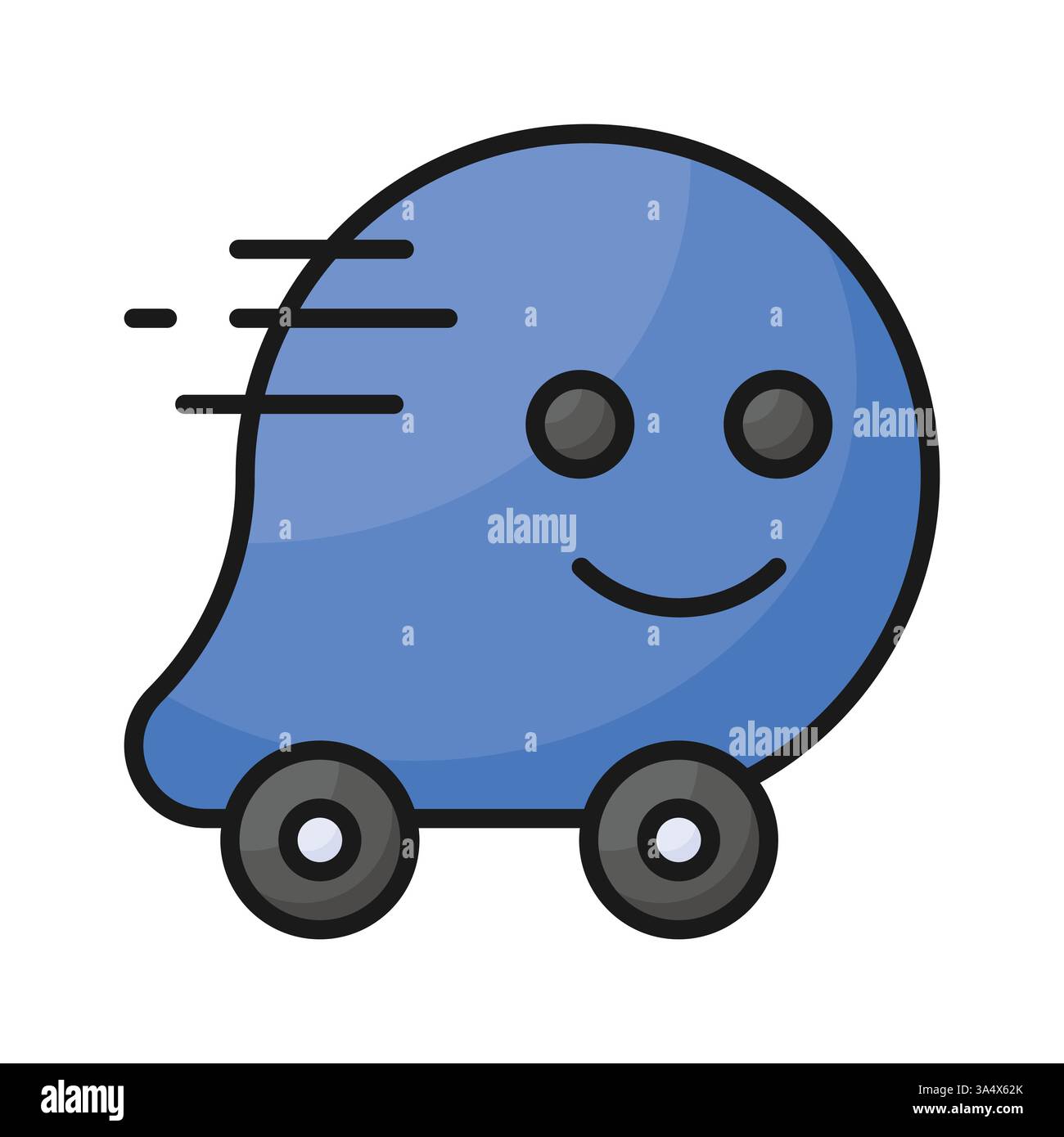 Navigation app icon, symbolizes navigation, traffic updates, and ...