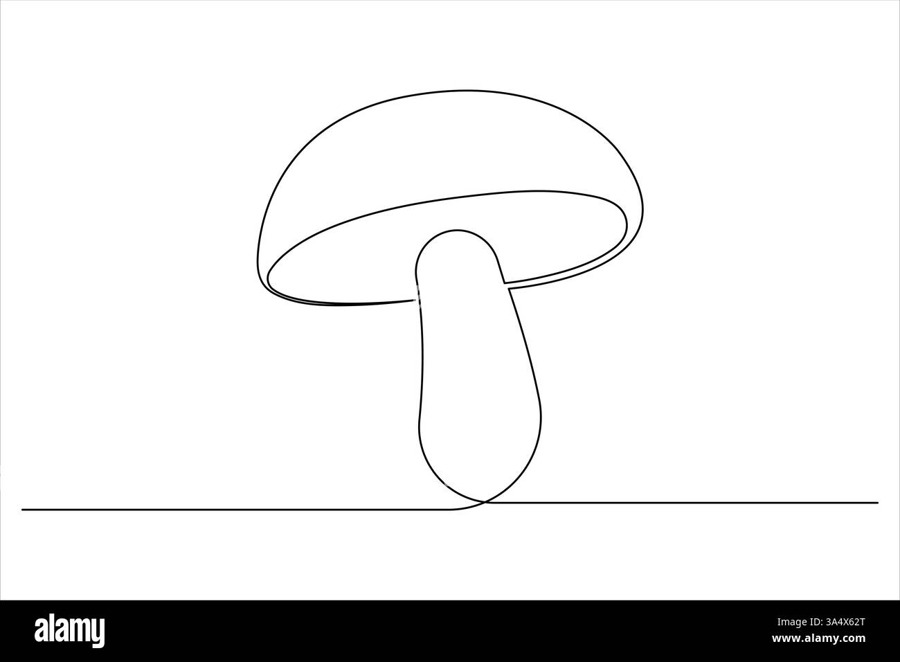 Mushroom one line art drawing minimalist Fungi isolated continuous ...