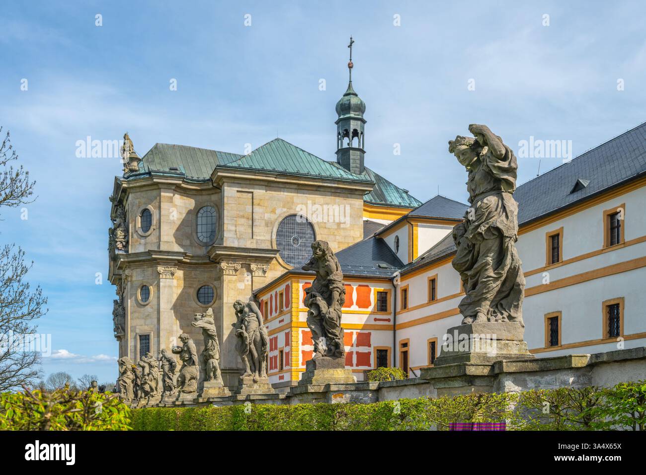 The elegant Baroque statues grace the exterior of the Kuks hospital ...