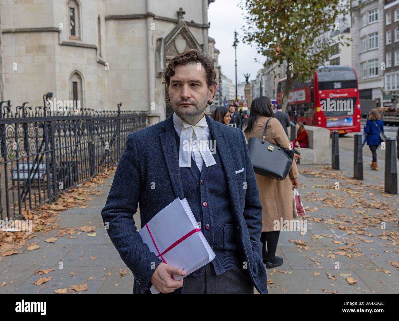Barrister Nick Bano in front of Royal Courts of Justice in London Stock ...