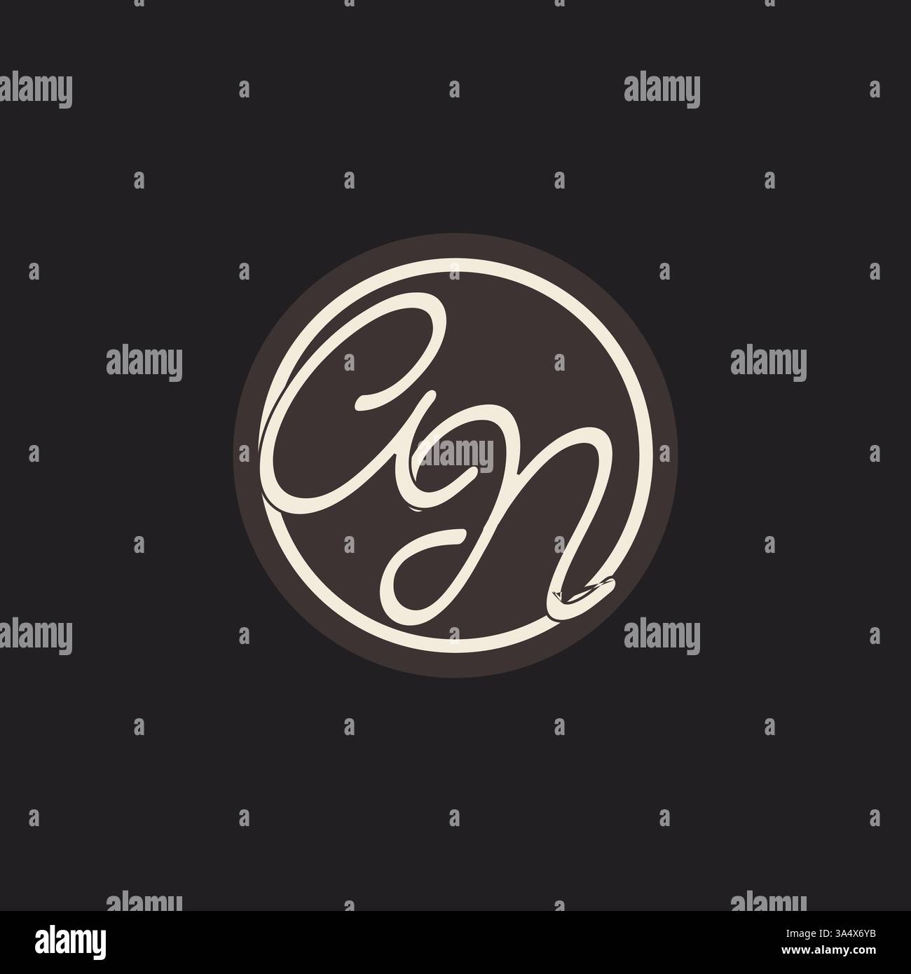 Initial letter AN monogram logo with simple and creative cirle line design ideas vector graphic ...