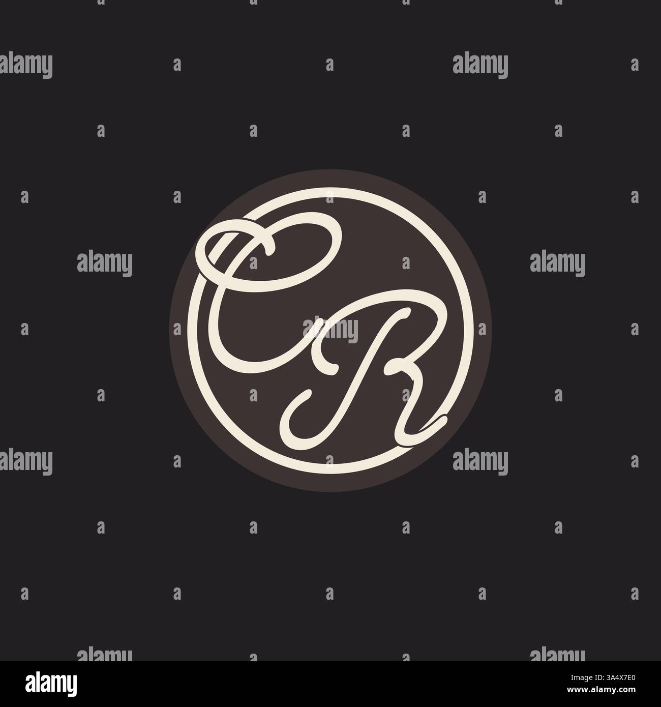 Initial letter CR monogram logo with simple and creative cirle line design ideas vector graphic ...