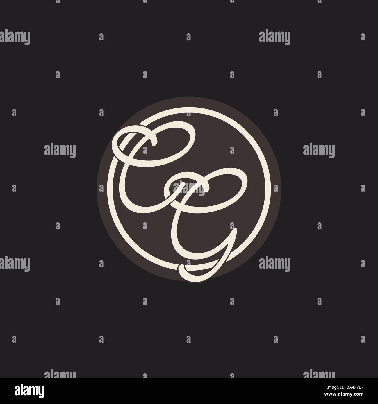 Initial letter CG monogram logo with simple and creative cirle line design ideas vector graphic ...