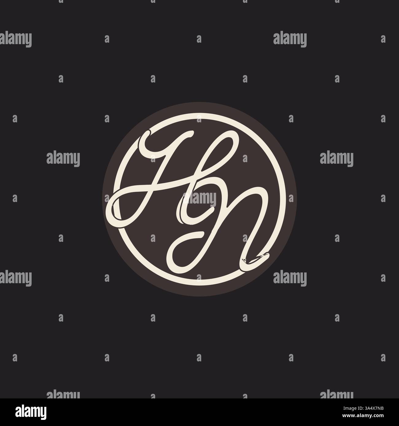 Initial letter HN monogram logo with simple and creative cirle line ...