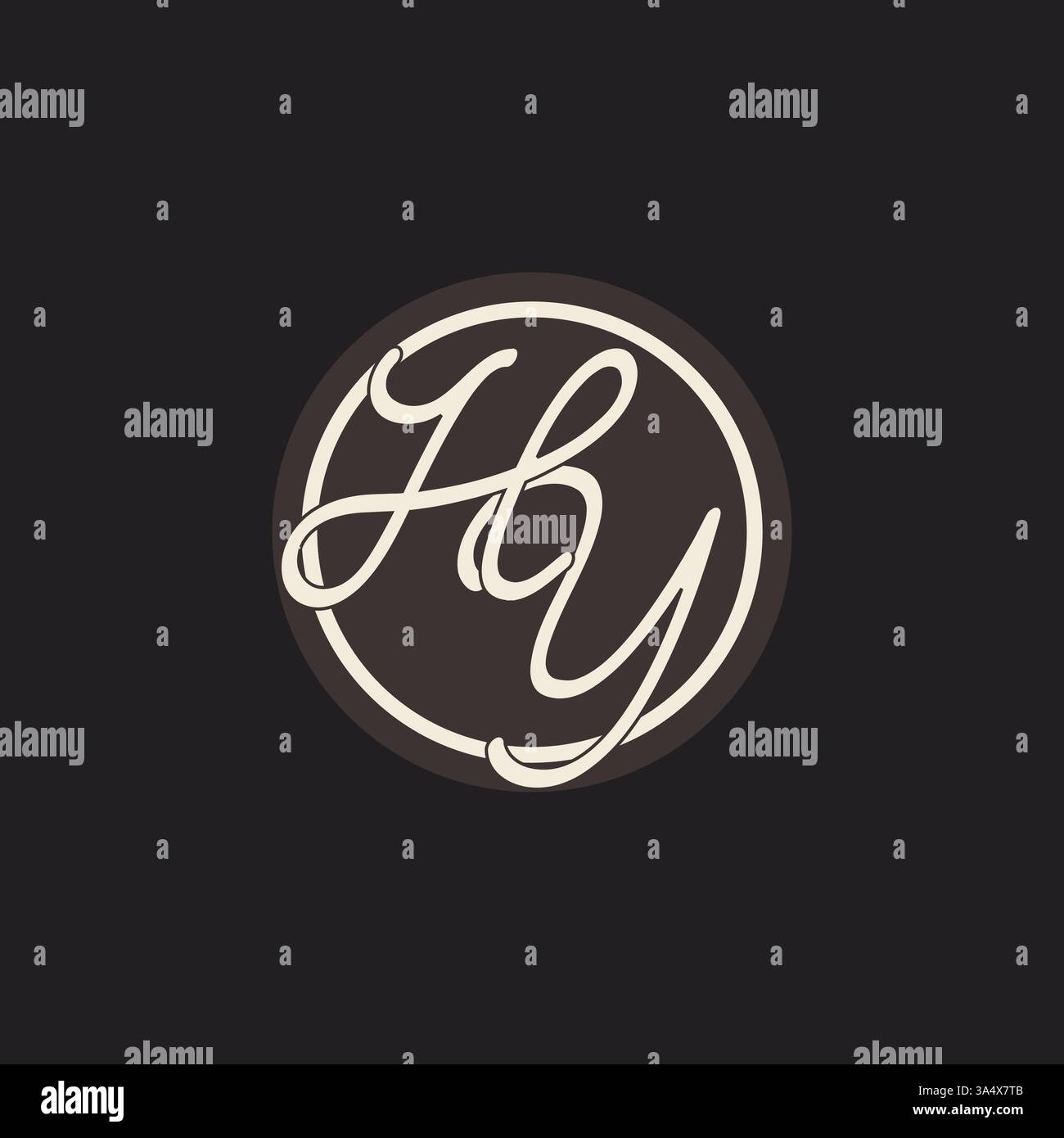 Initial letter HY monogram logo with simple and creative cirle line ...