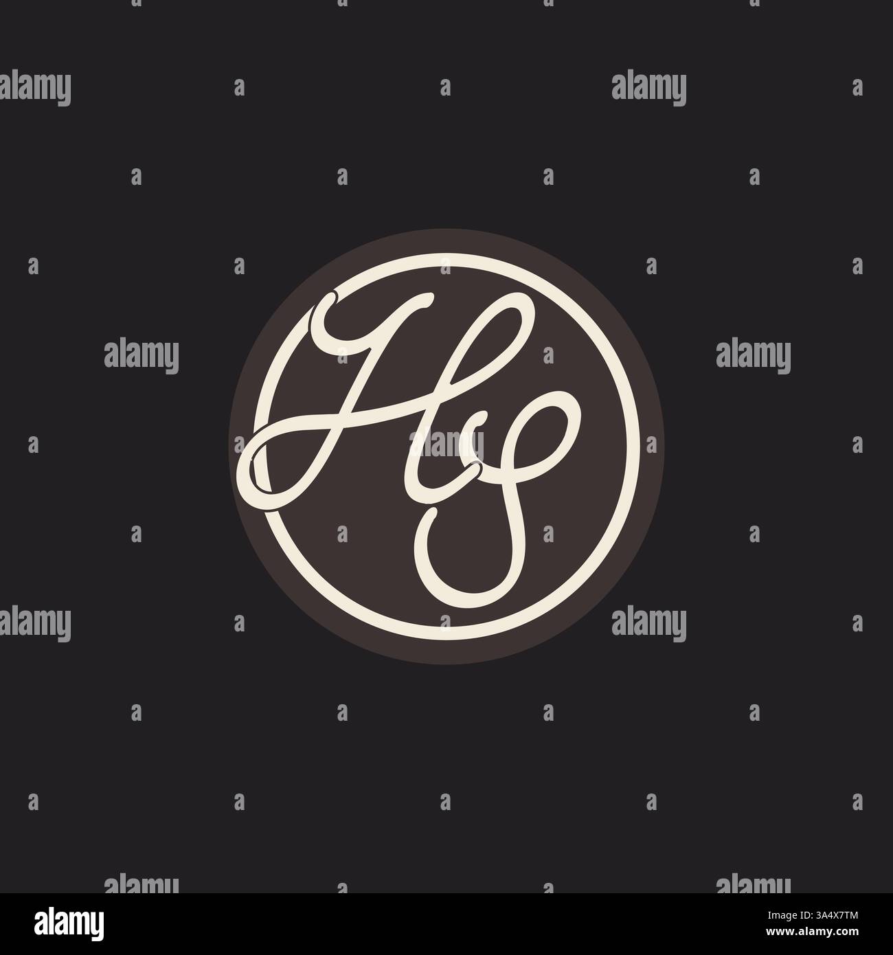 Initial letter HS monogram logo with simple and creative cirle line ...