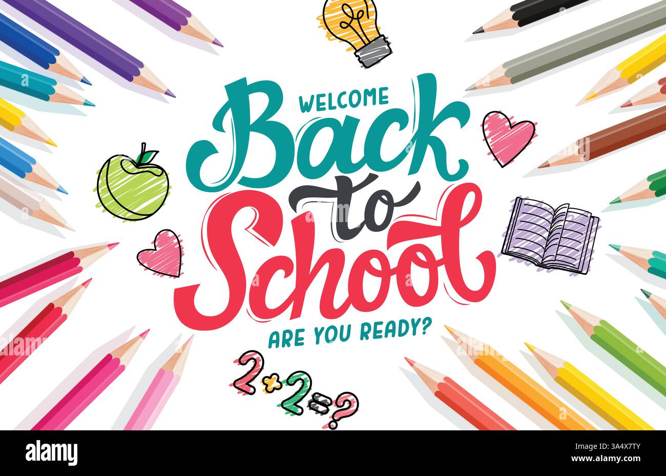 Back to school greeting clipart design. School greeting text clip art ...