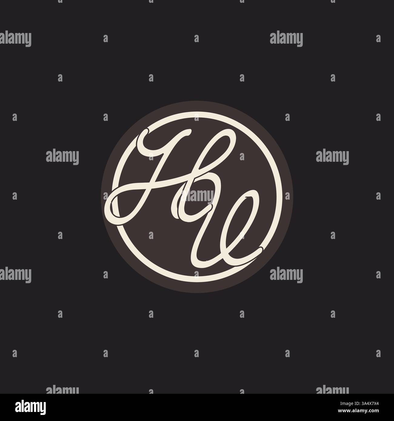 Initial letter HV monogram logo with simple and creative cirle line ...