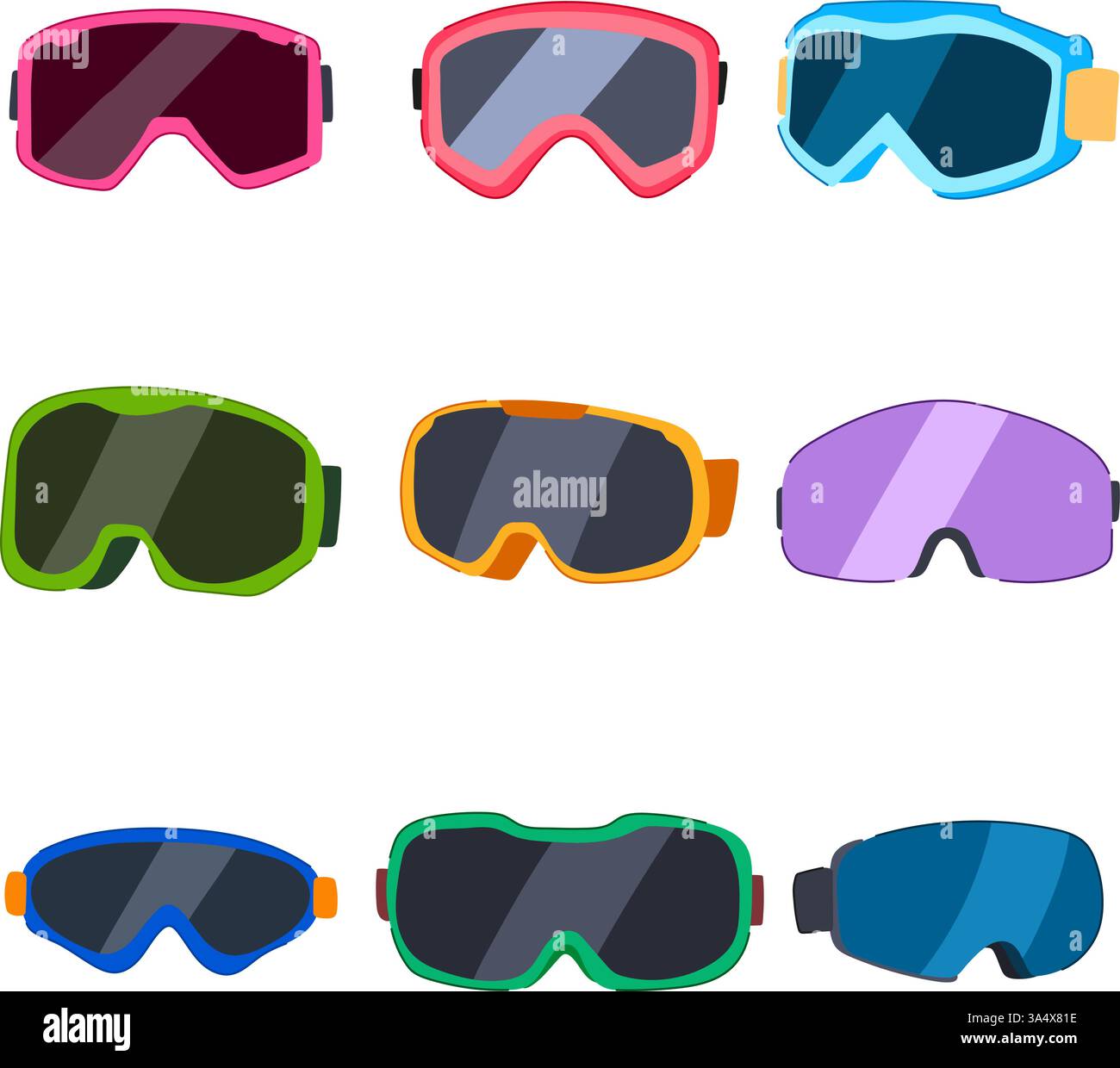 googles ski set cartoon vector illustration Stock Vector Image & Art ...