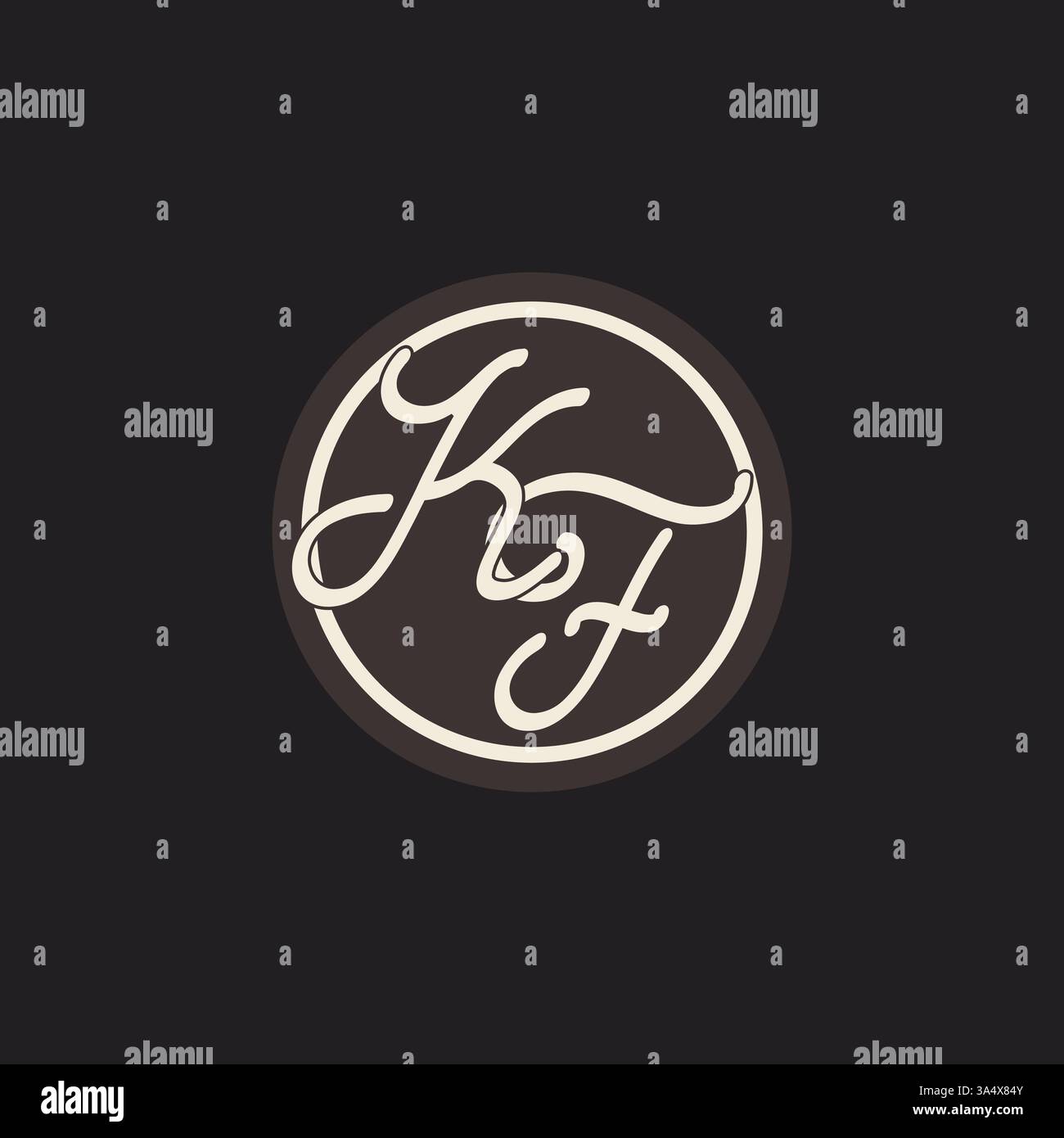 Initial letter KF monogram logo with simple and creative cirle line design ideas vector graphic ...