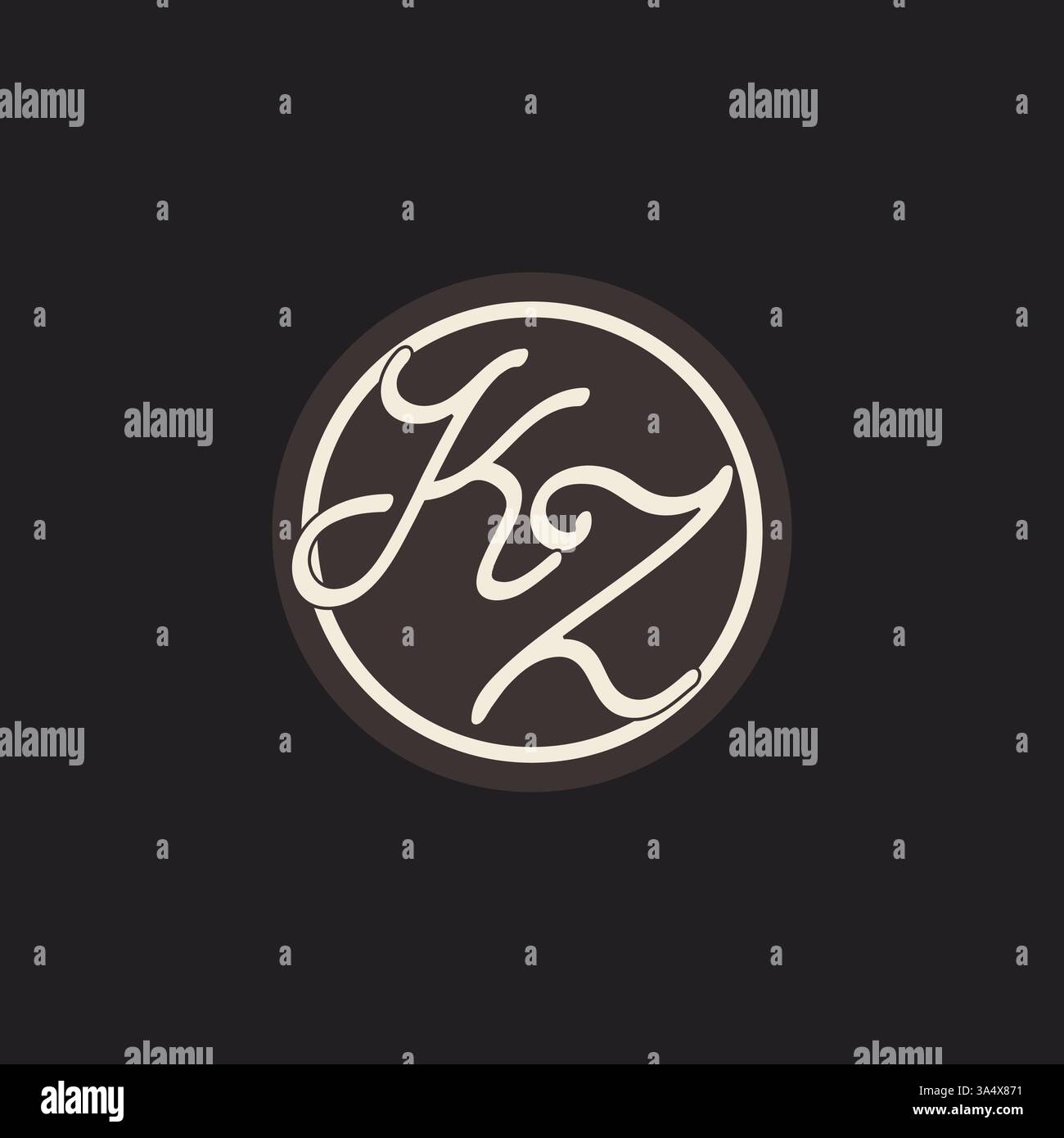 Initial letter KZ monogram logo with simple and creative cirle line ...