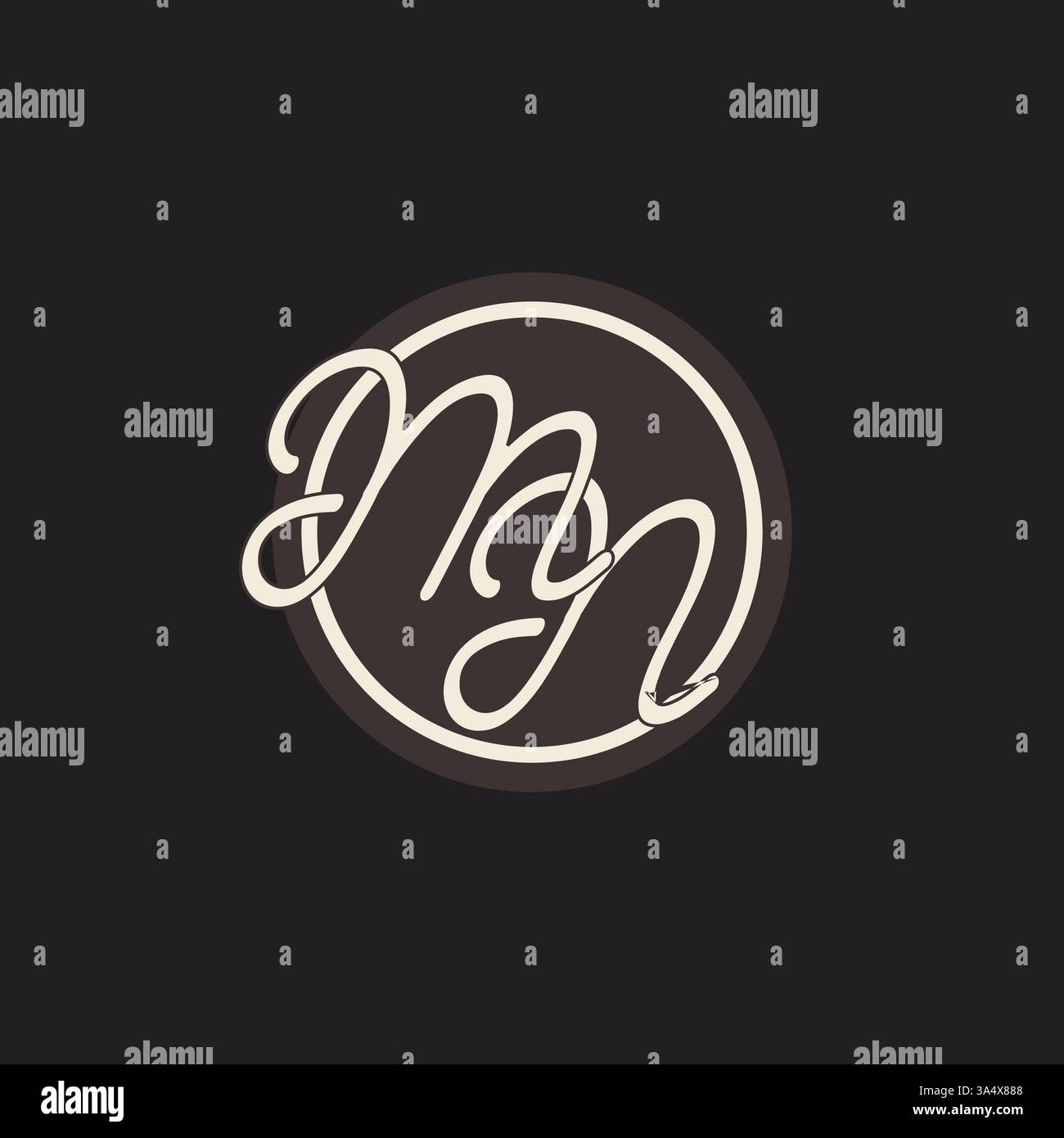 Initial letter MN monogram logo with simple and creative cirle line ...
