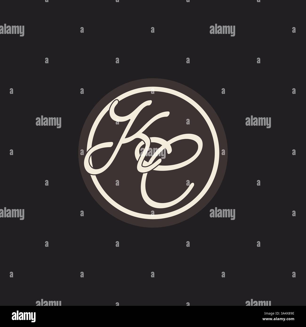 Initial letter KC monogram logo with simple and creative cirle line design ideas vector graphic ...