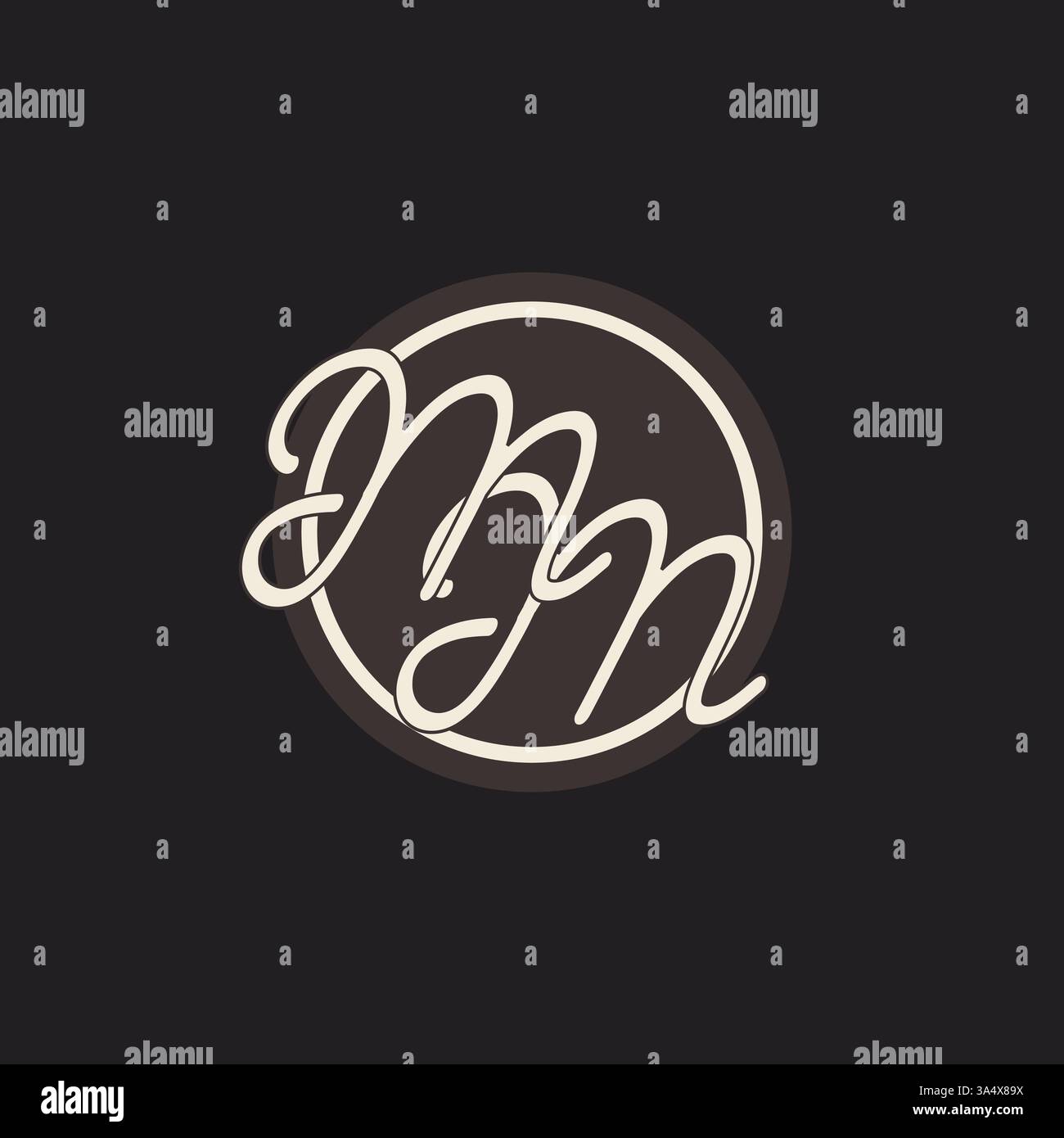 Initial letter MM monogram logo with simple and creative cirle line ...