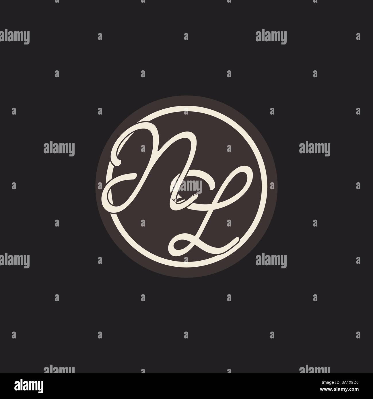 Initial letter NL monogram logo with simple and creative cirle line design ideas vector graphic ...