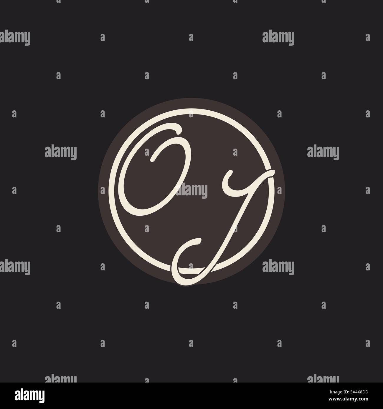 Initial letter OJ monogram logo with simple and creative cirle line ...