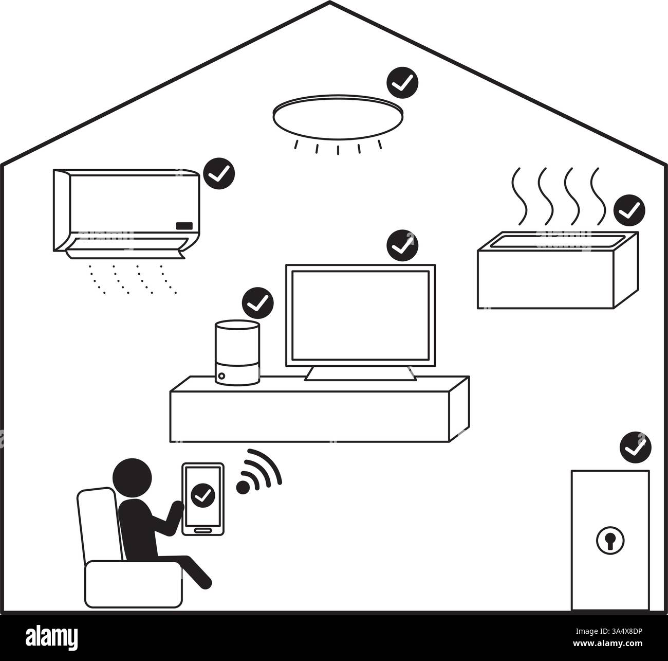 Automation icon monochrome simple Black and White Stock Photos & Images ...