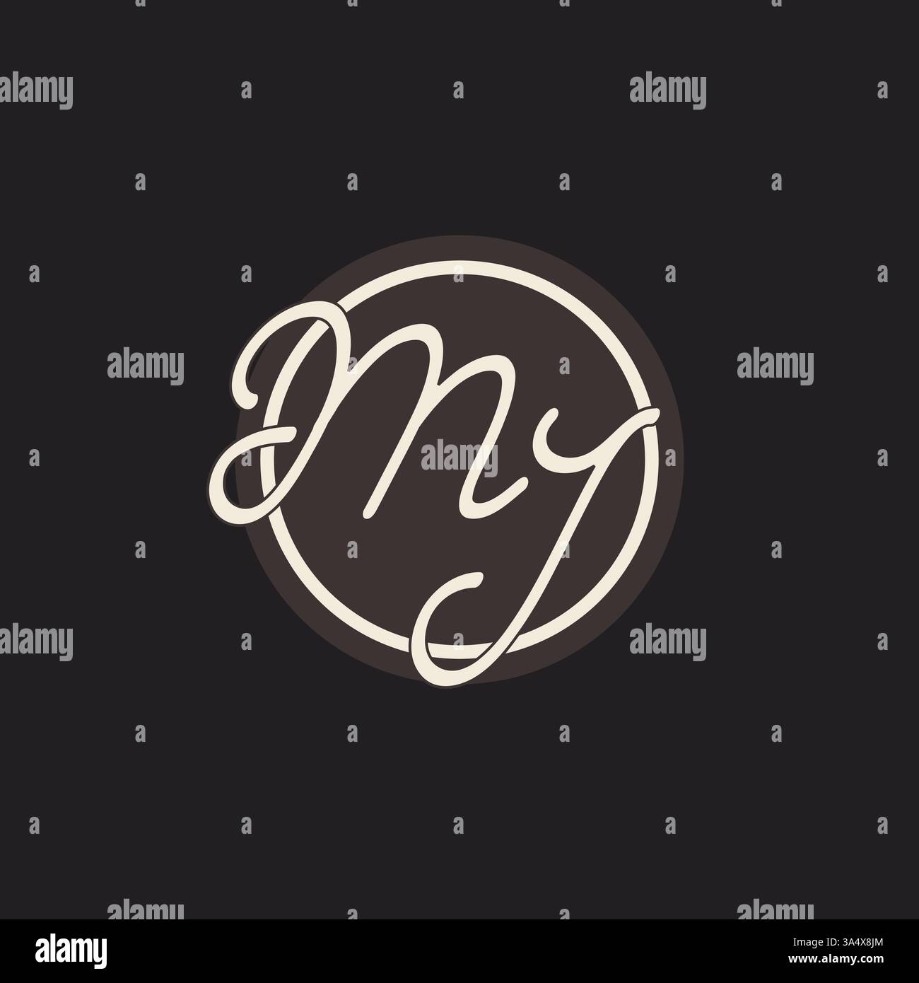 Initial letter MJ monogram logo with simple and creative cirle line ...
