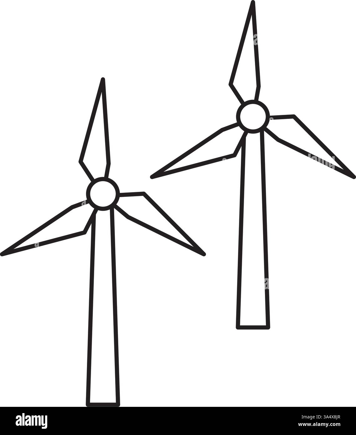 Wind power line art icon. Eco-friendly and clean energy symbol Stock ...