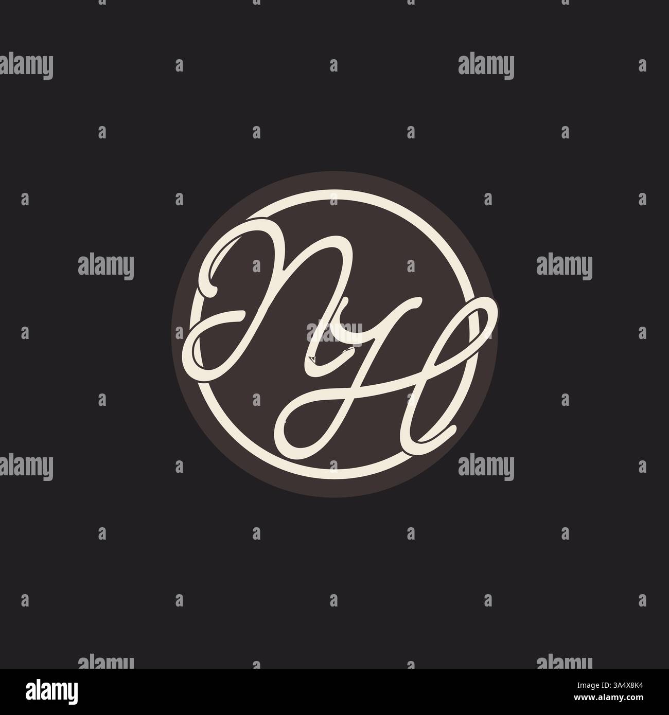 Initial letter NH monogram logo with simple and creative cirle line design ideas vector graphic ...