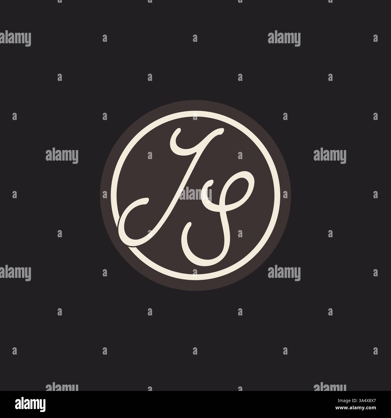 Initial letter JS monogram logo with simple and creative cirle line ...