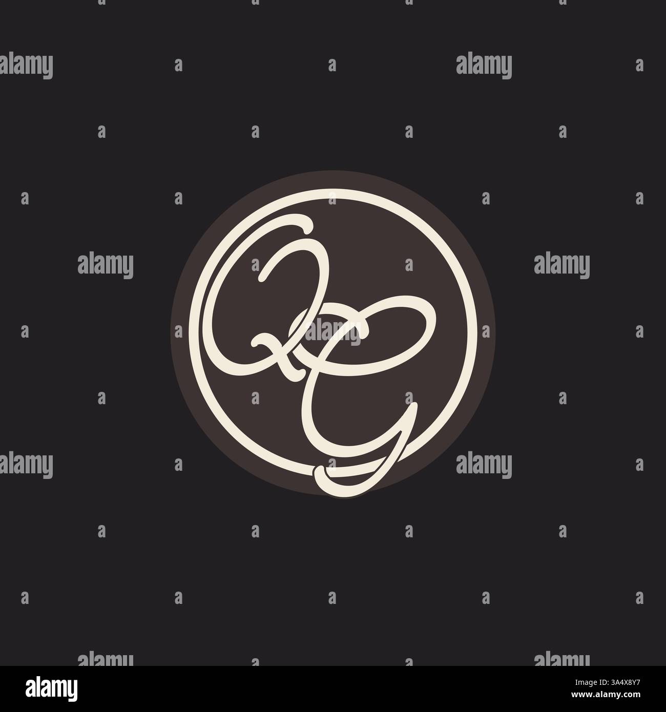 Initial letter QG monogram logo with simple and creative cirle line ...