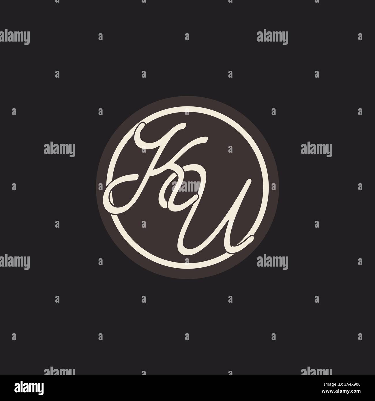 Initial letter KU monogram logo with simple and creative cirle line design ideas vector graphic ...