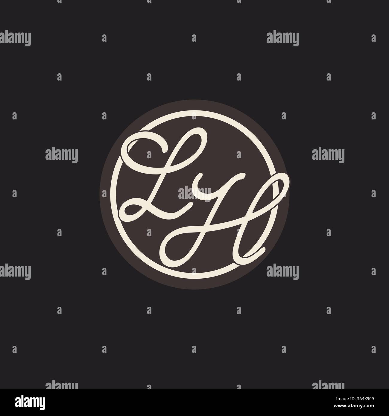 Initial letter LH monogram logo with simple and creative cirle line ...