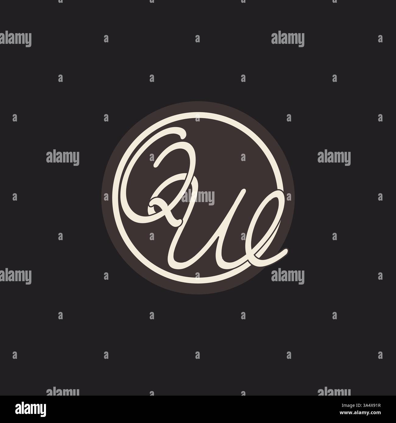 Initial letter QW monogram logo with simple and creative cirle line design ideas vector graphic ...