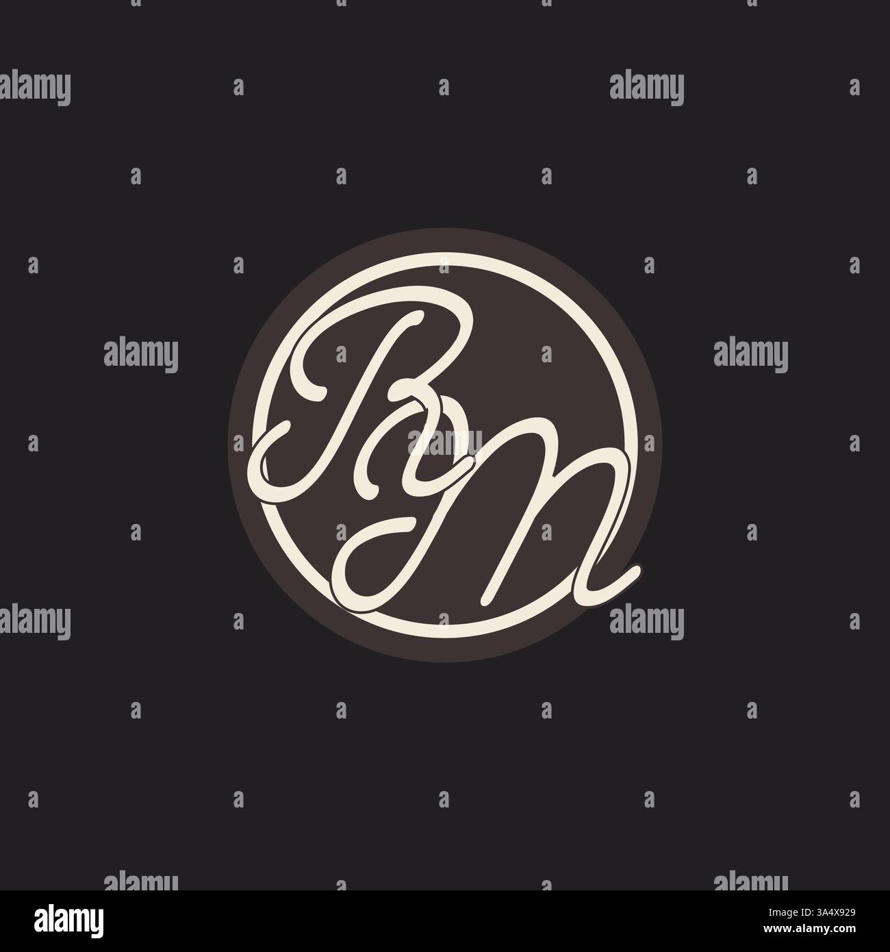 Initial letter RM monogram logo with simple and creative cirle line design ideas vector graphic ...