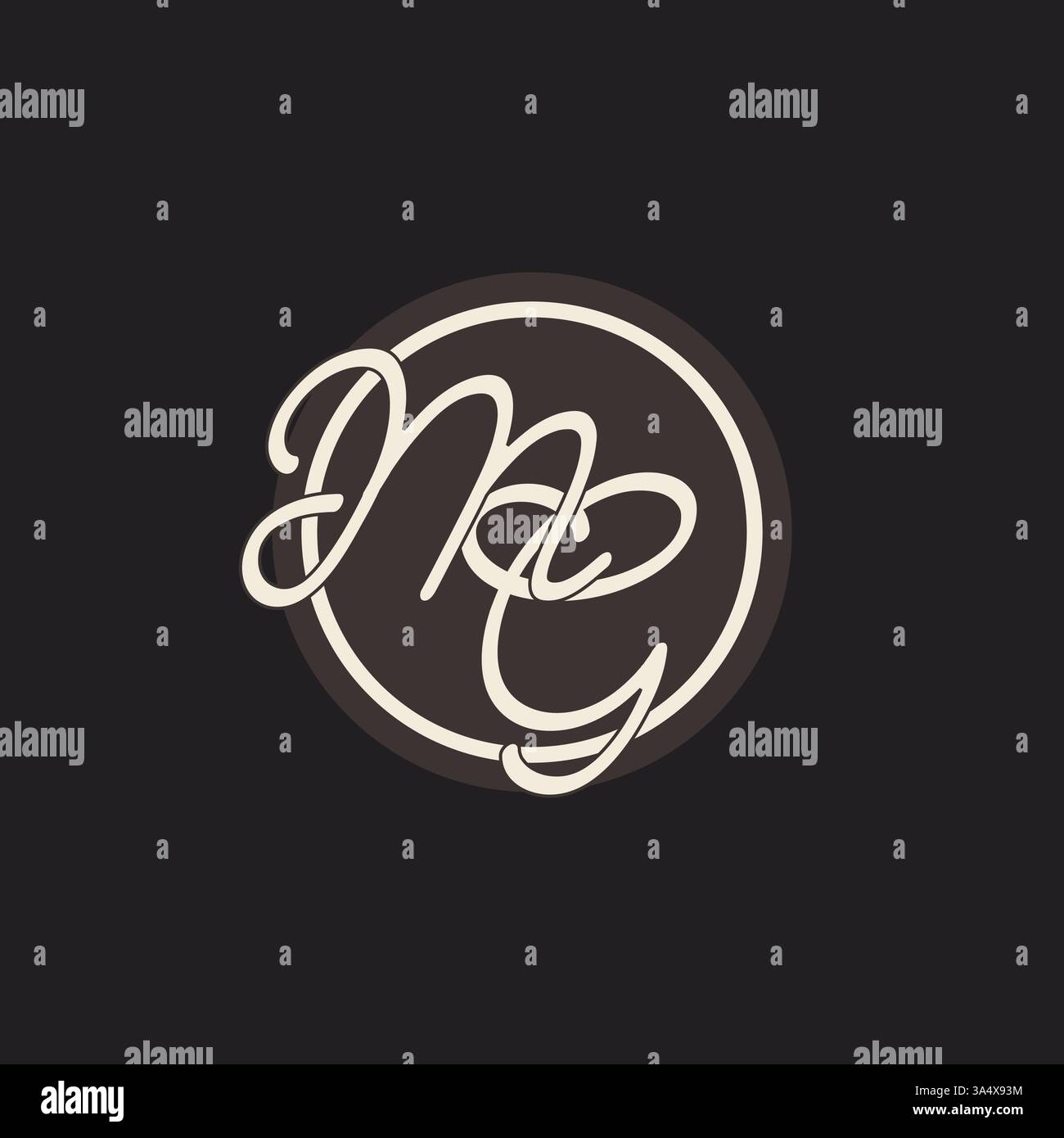 Initial letter MG monogram logo with simple and creative cirle line design ideas vector graphic ...