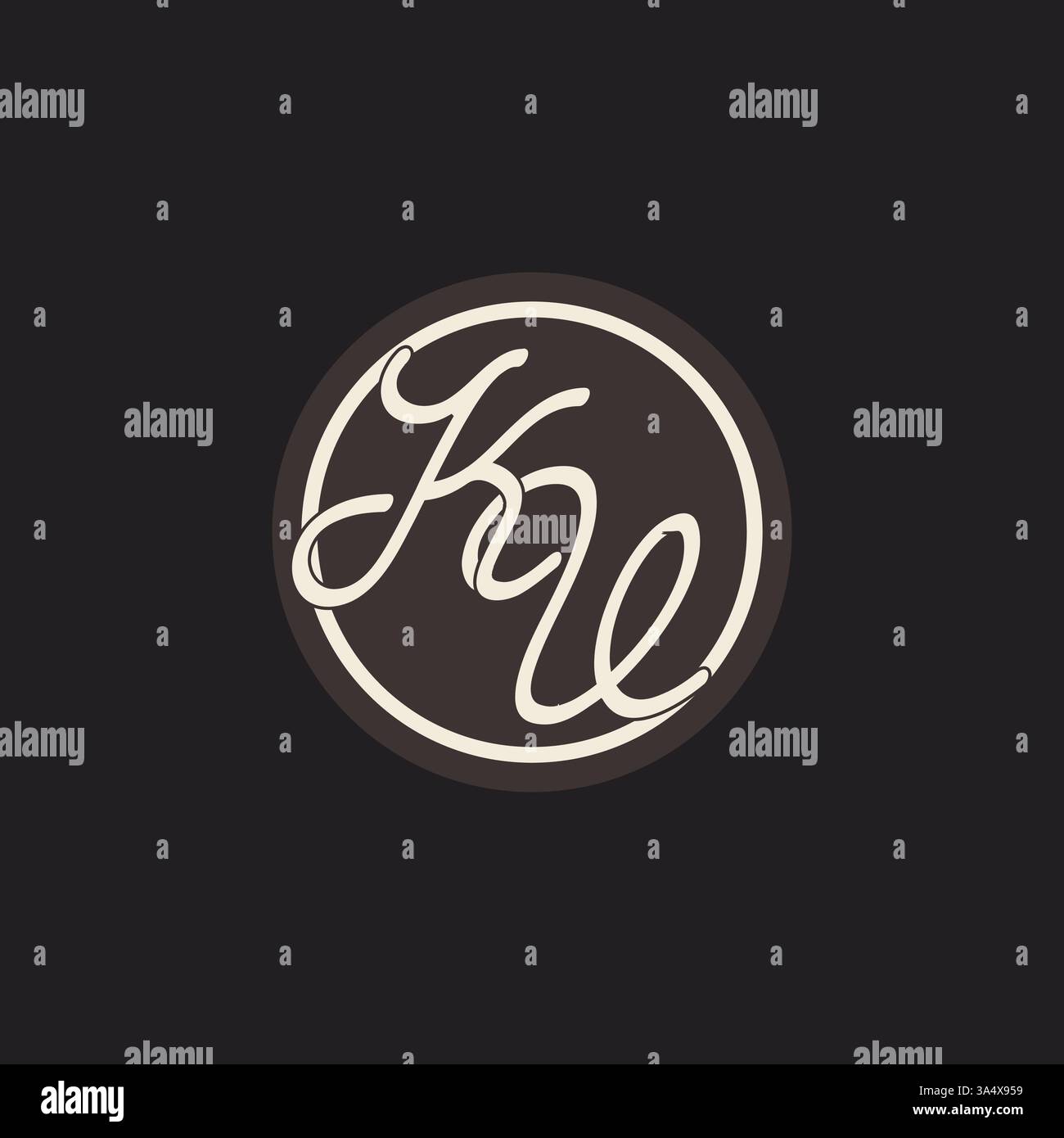Initial letter KV monogram logo with simple and creative cirle line ...