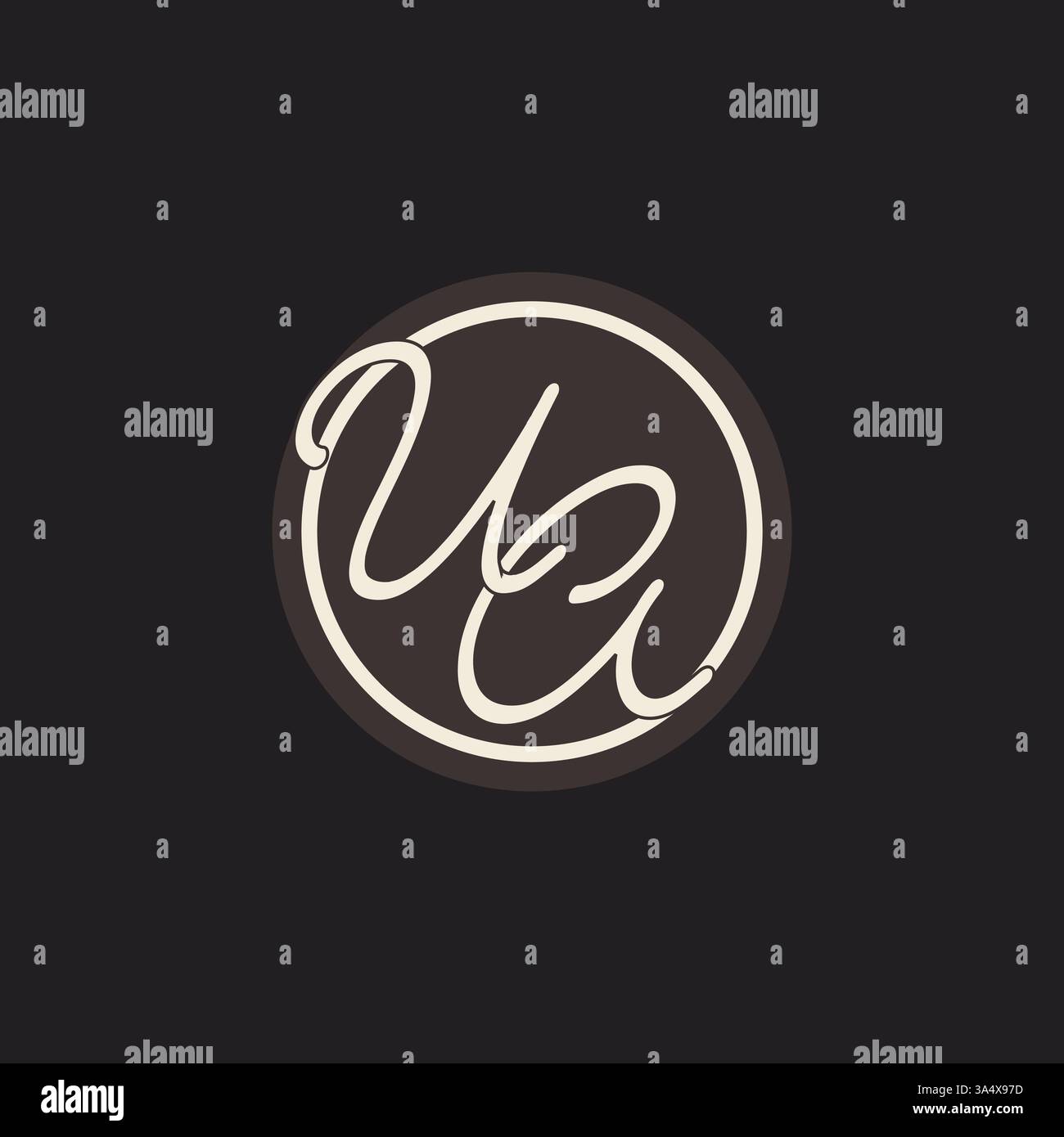 Initial letter UA monogram logo with simple and creative cirle line design ideas vector graphic ...