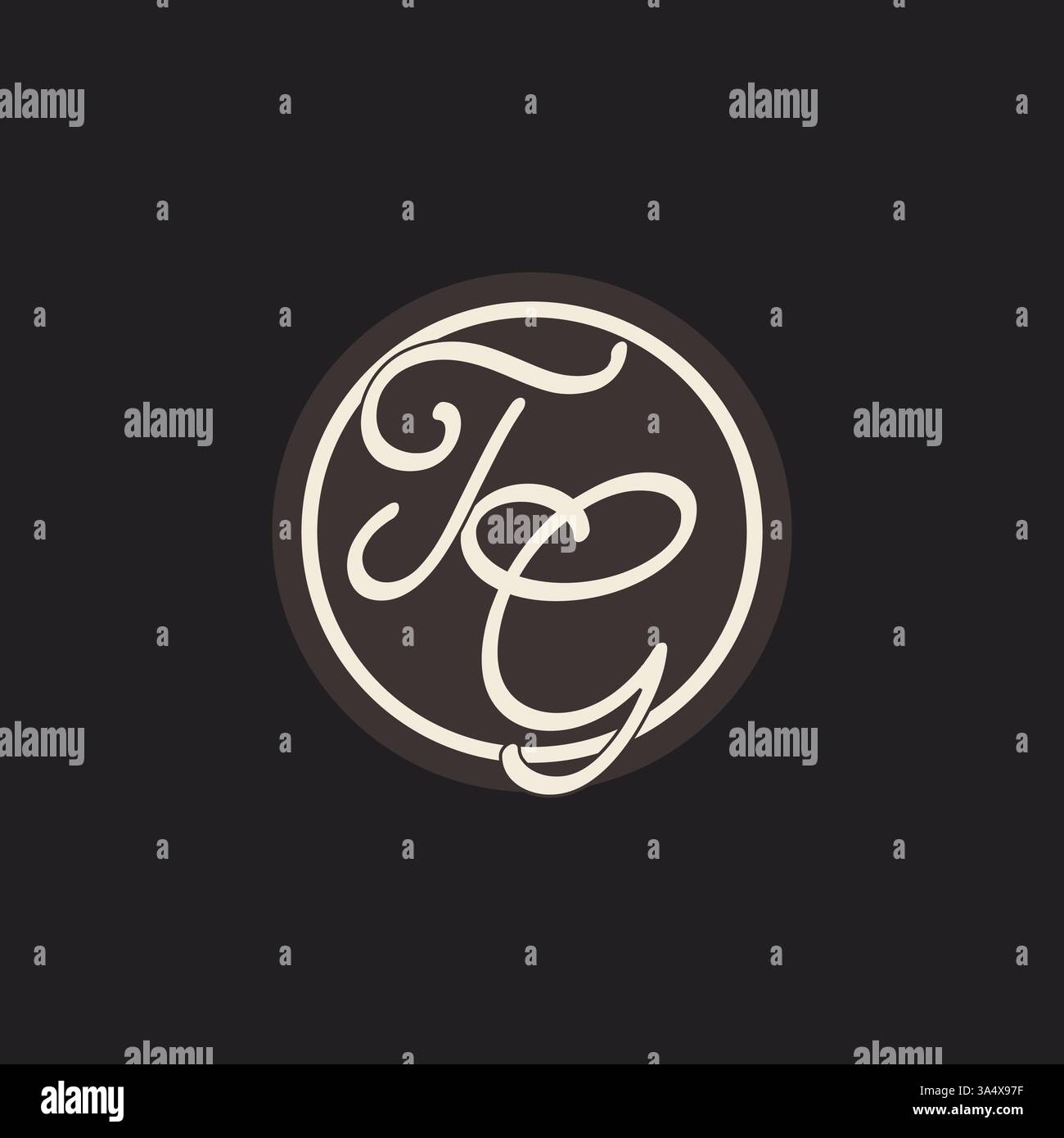 Initial letter TG monogram logo with simple and creative cirle line ...