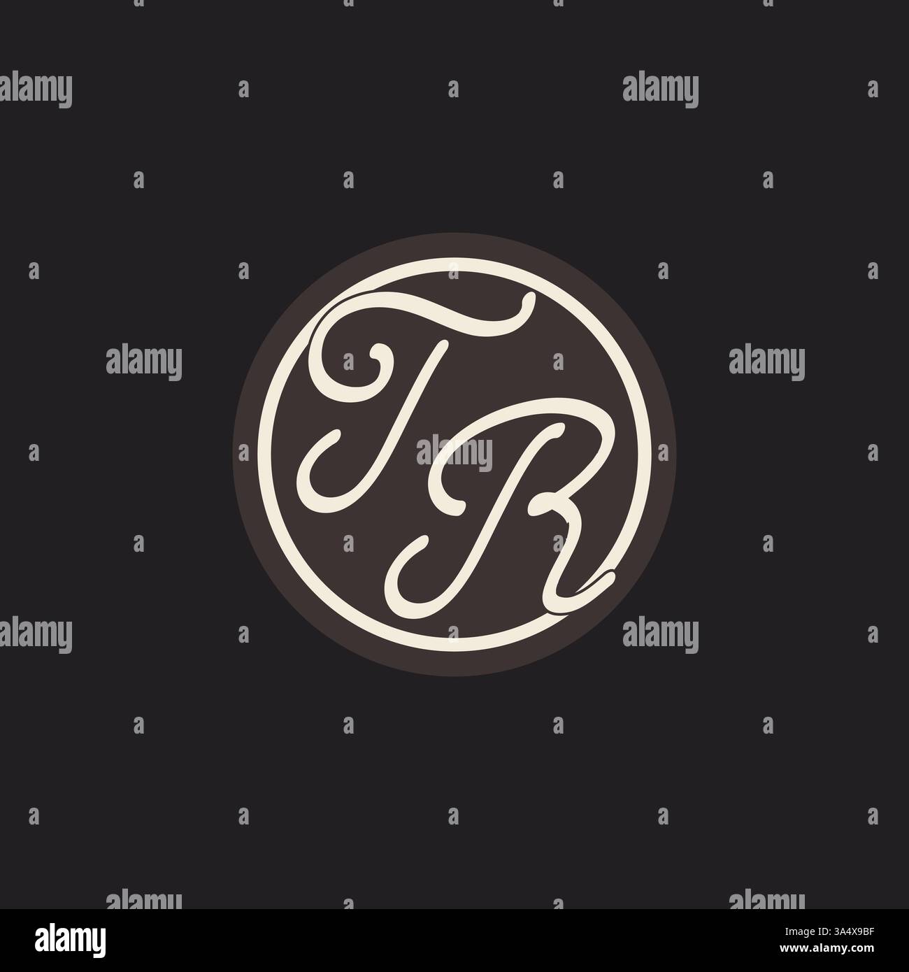 Initial letter TR monogram logo with simple and creative cirle line design ideas vector graphic ...