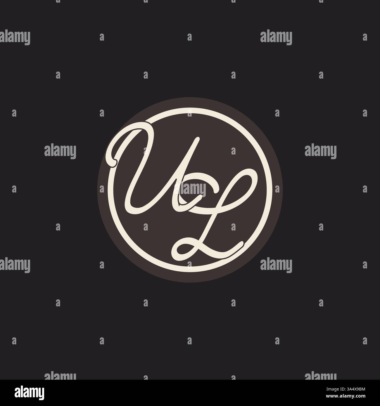 Initial letter UL monogram logo with simple and creative cirle line ...