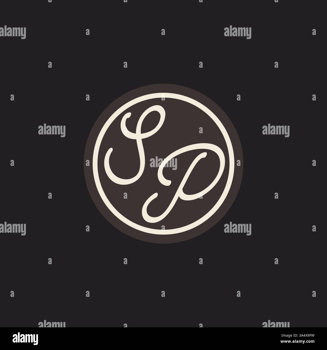 Initial letter SP monogram logo with simple and creative cirle line design ideas vector graphic ...