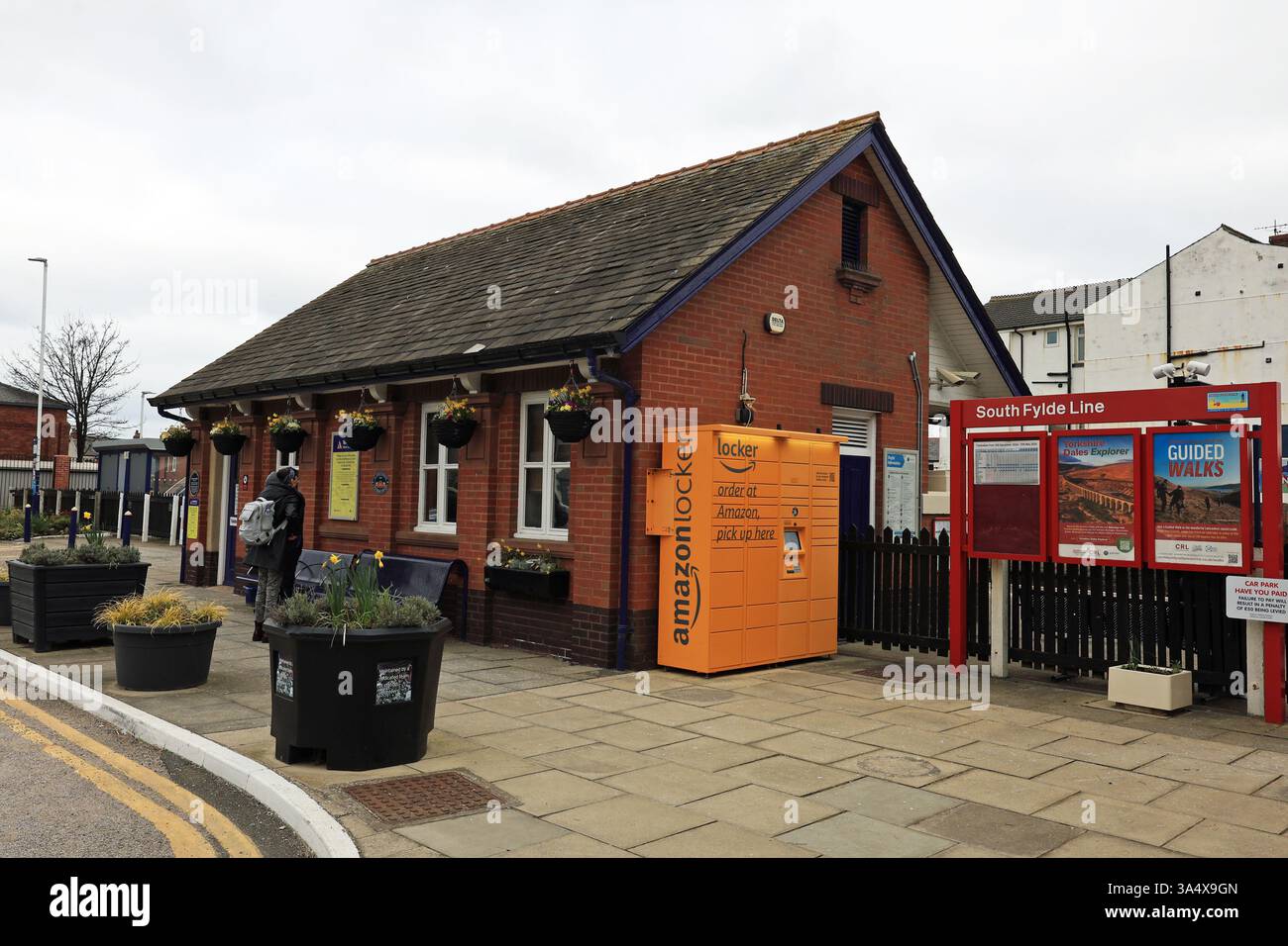 The neat little station building of St Annes on the sea railway station ...