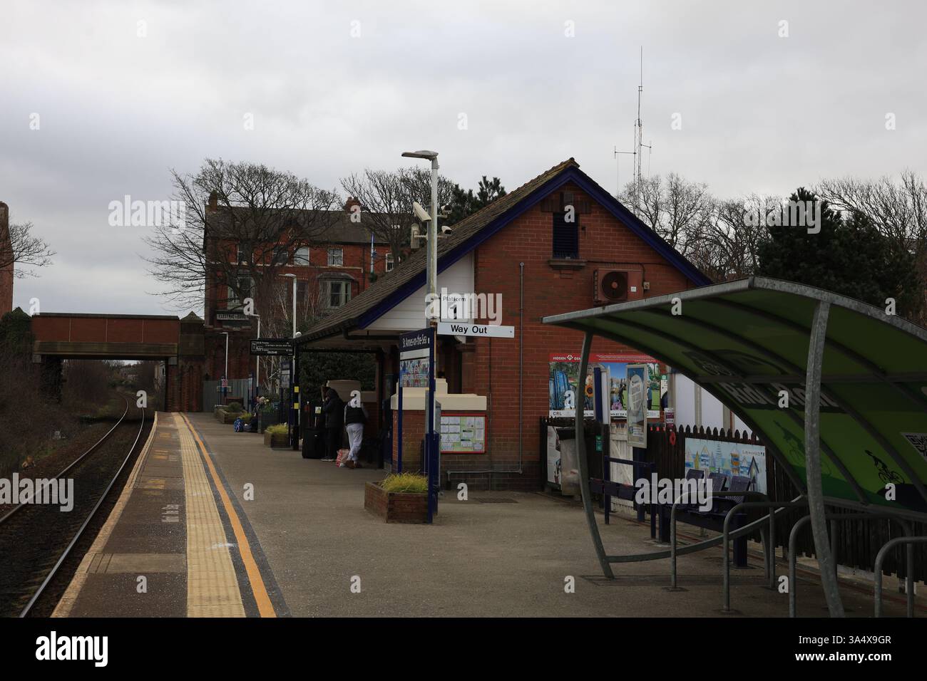 The neat little station building of St Annes on the sea railway station ...