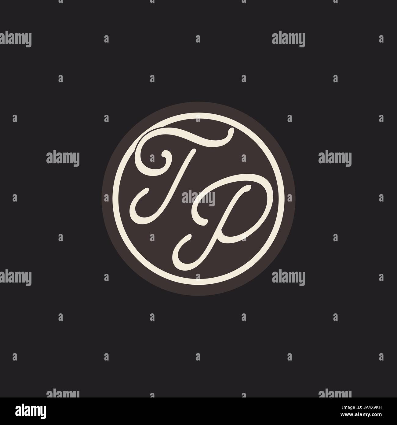 Initial letter TP monogram logo with simple and creative cirle line ...