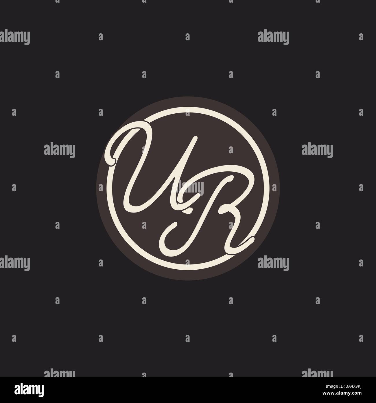 Initial letter UR monogram logo with simple and creative cirle line ...
