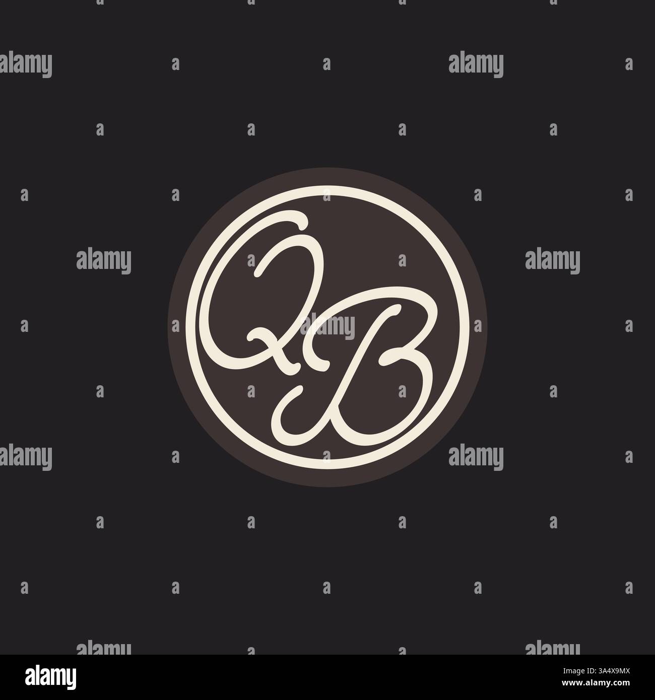 Initial letter QB monogram logo with simple and creative cirle line ...