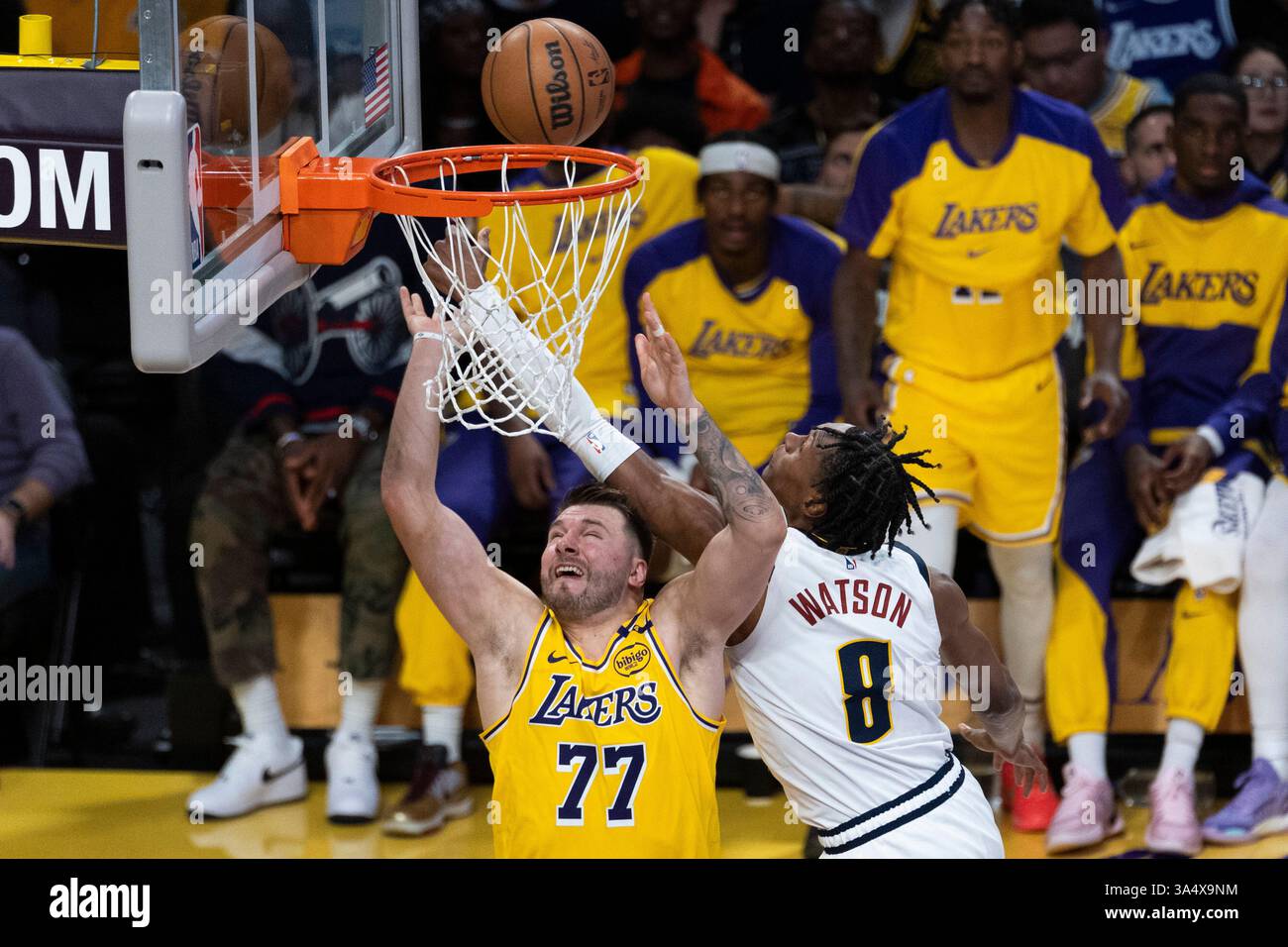 Los Angeles, United States. 19th Mar, 2025. Denver Nuggets' Peyton ...