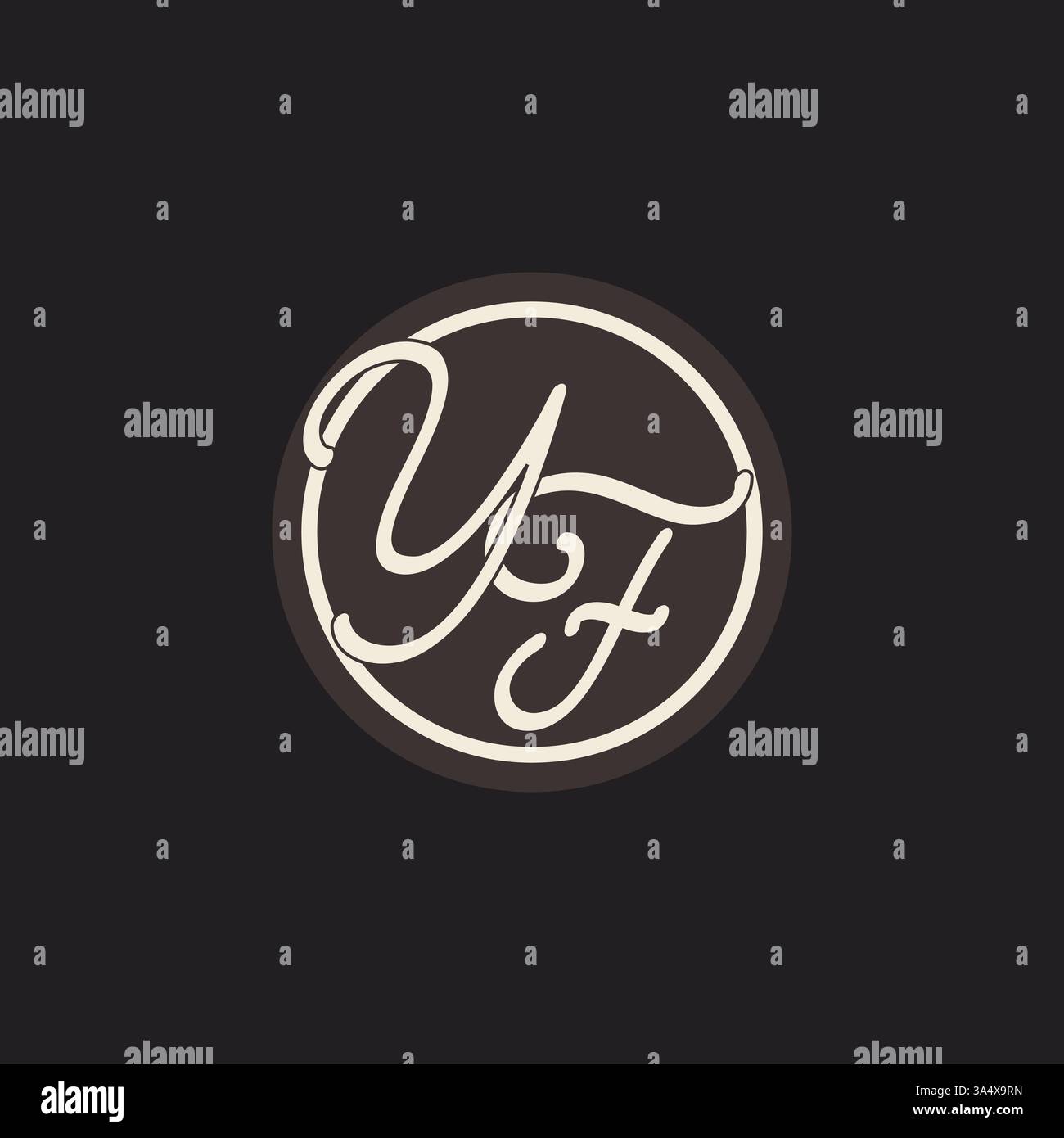 Initial letter YF monogram logo with simple and creative cirle line design ideas vector graphic ...