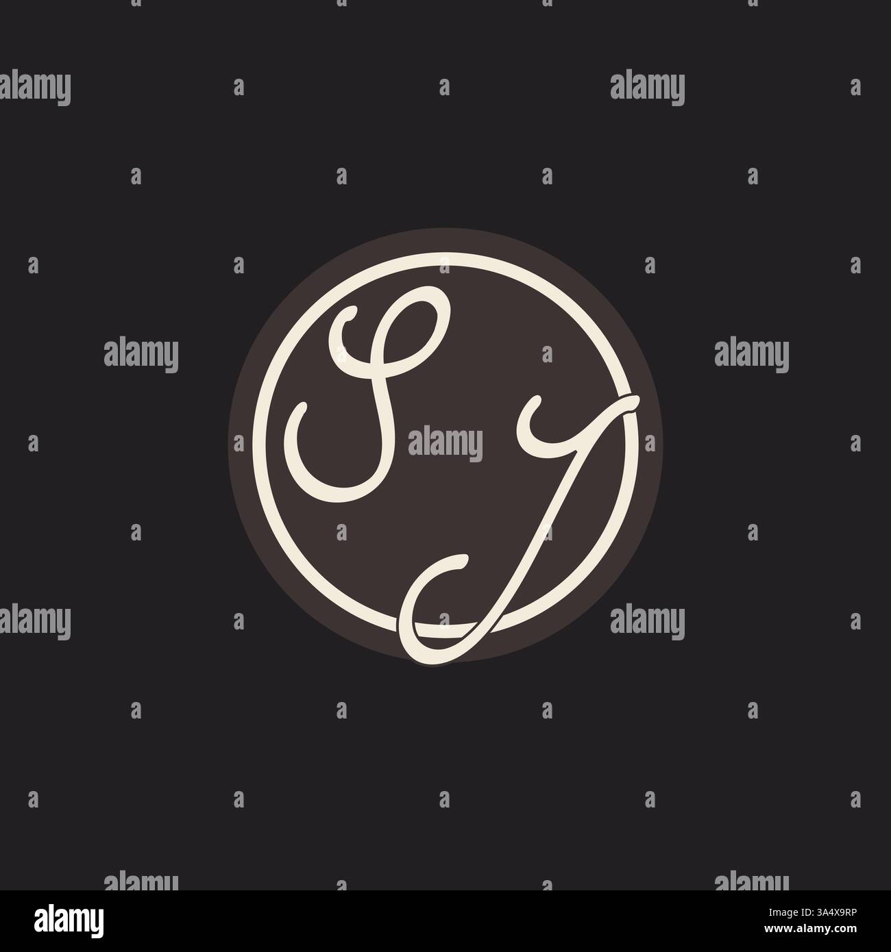 Initial letter SJ monogram logo with simple and creative cirle line ...