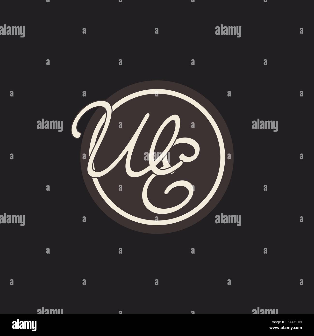 Initial letter WE monogram logo with simple and creative cirle line ...